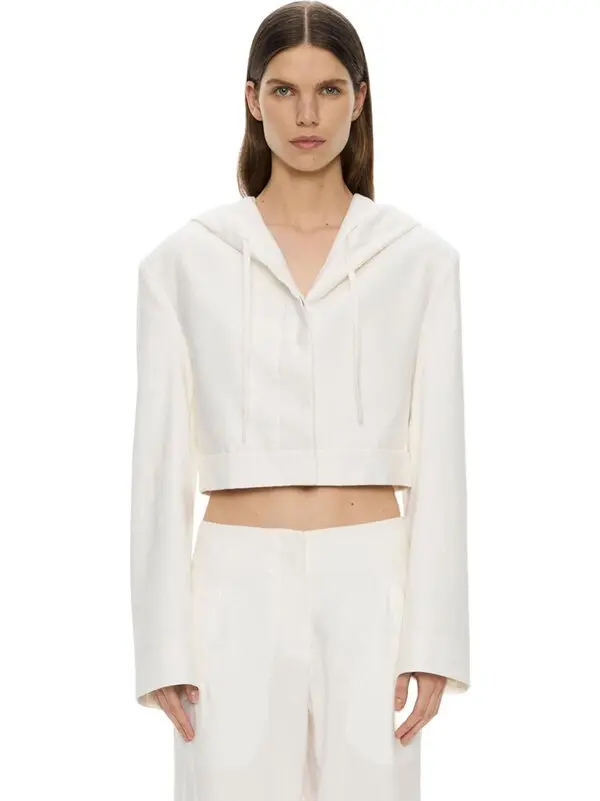 Christopher Esber Noa Linen Hoodie - White