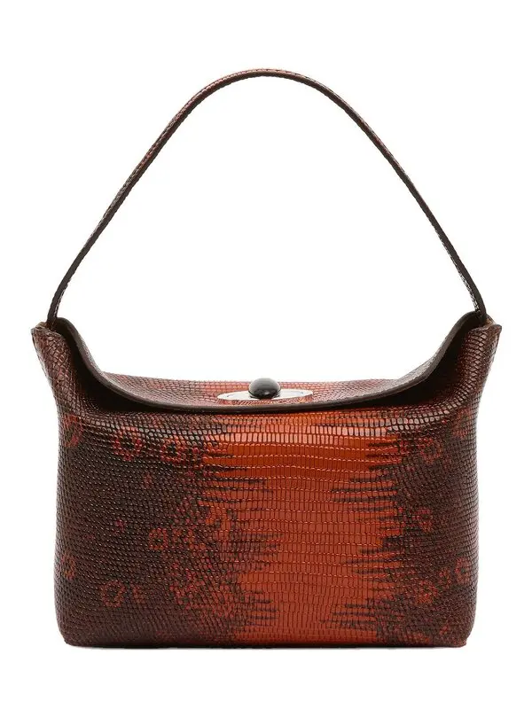 Christopher Esber Turnlock Lizard Mini Bag - Lizard Brown