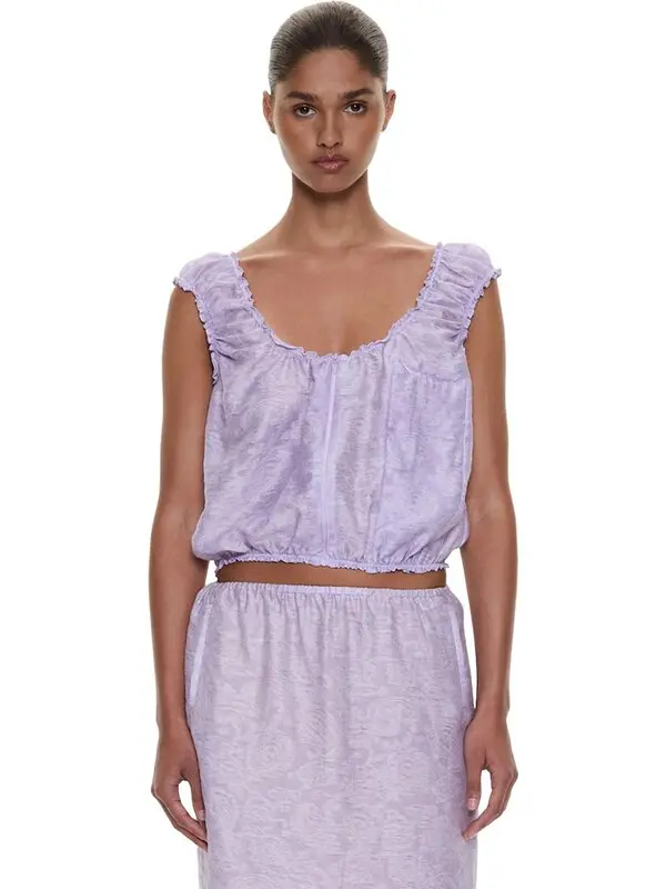 Christopher Esber Light Leak Jacquard Zip Up Top - Purple