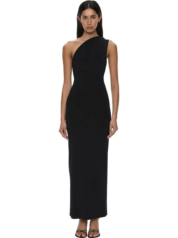 Christopher Esber Concave Wired One-shoulder Maxi Dress - Black
