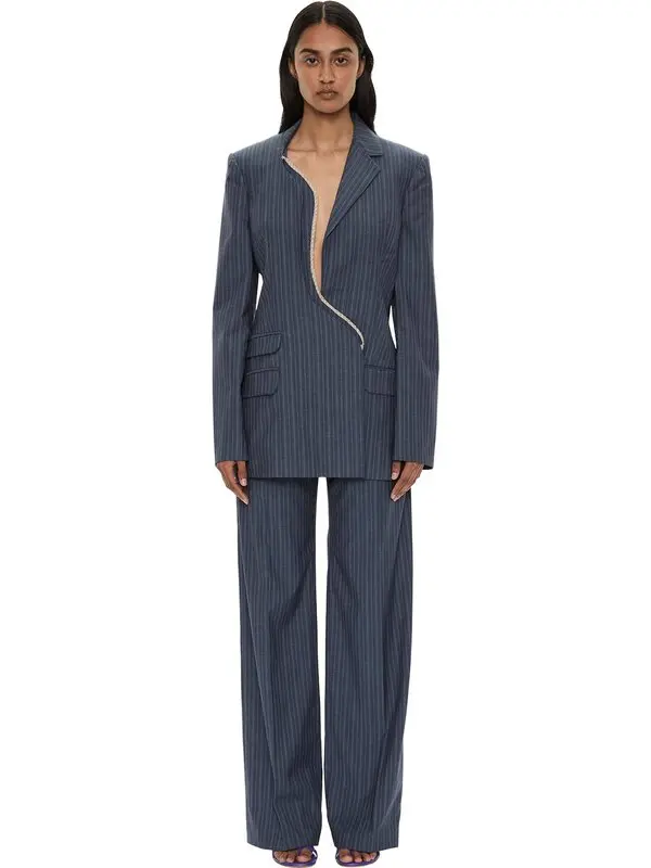 Christopher Esber Torrent Pinstripe Blazer - Blue