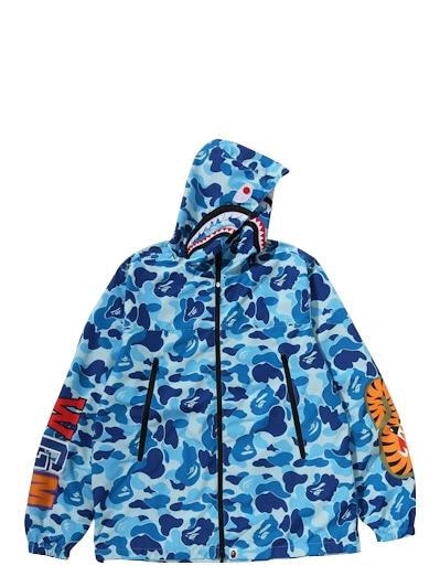 A BATHING APE Abc Camo Shark Hoodie Jacket - Blue
