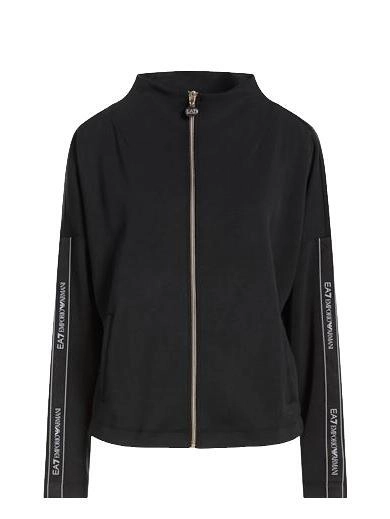 EA7 Technical Jersey High Neck Full Zip Sweatshirt - Black