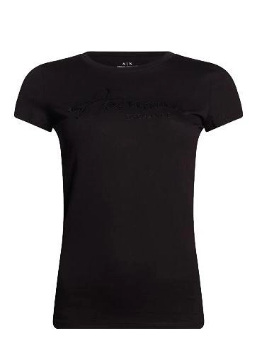 Armani Exchange Cotton T-shirt With Sequins - Black