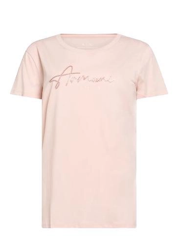 Armani Exchange Embellished Logo T-shirt - Pink