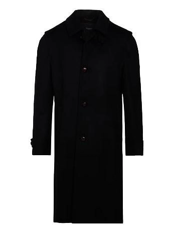 MAXIMILIAN Dark Virgin Wool And Alpaca Wool Single-breasted Coat - Blue