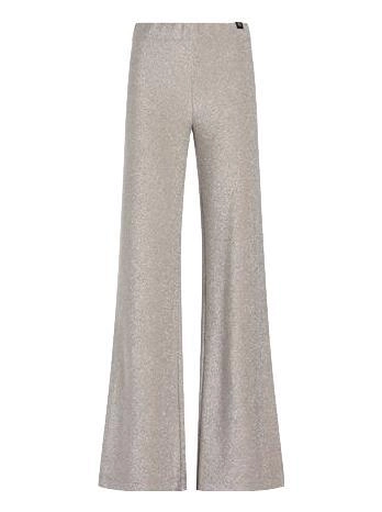 OTTOD'AME Metallic Flared Jersey Pants - Silver