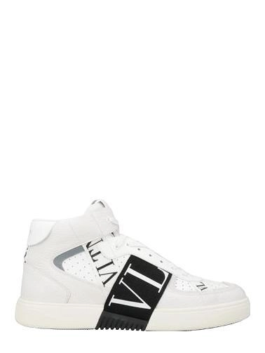 Valentino Garavani High-top Leather Sneakers With Logo Appliqu - White