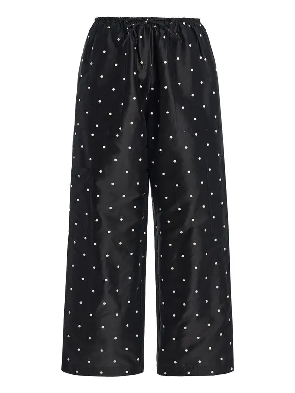 Donni. The Polka-dot Silk Taffeta Cargo Pants - Black