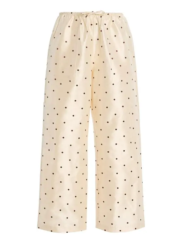 Donni. The Polka-dot Silk Taffeta Cargo Pants - Ivory