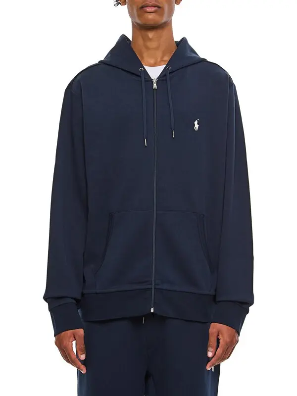 Polo Ralph Lauren Full-zip Hoodie With Embroidered Logo - Blu
