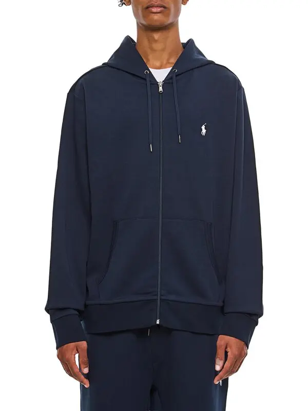 Polo Ralph Lauren Full-zip Hoodie With Embroidered Logo - Blue