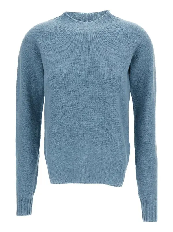 DRUMOHR Midweight Crew-neck Sweater With Mock Neck - Sky Blue