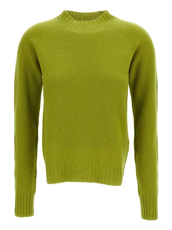 DRUMOHR Wool Crew-neck Sweater With Mock Neck - Verde