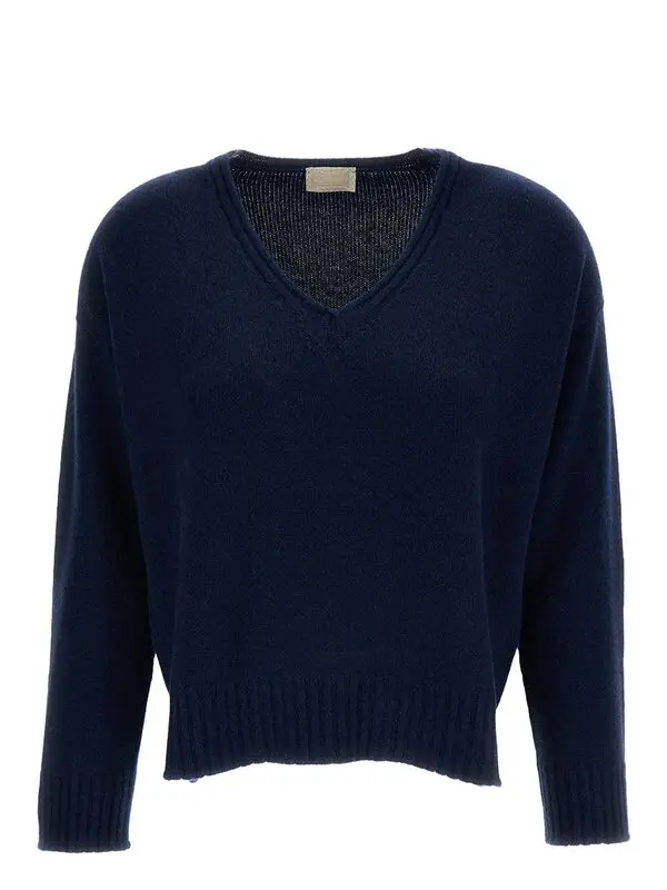 DRUMOHR V-neck Cashmere Boxy Sweater - Blu