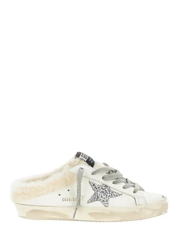 GOLDEN GOOSE Super Star Sabot Shearling Sneakers - Bianco