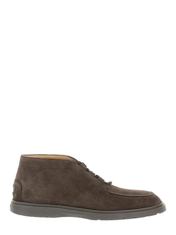 TOD'S Suede Leather Polacchini Shoes - Brown