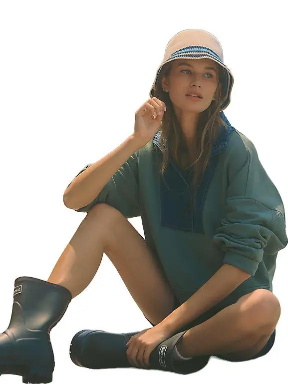 PILCRO Cotton East-west Pullover - Green