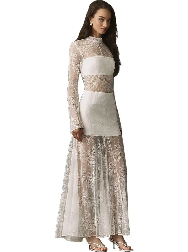 Shona Joy Labyrinth Lace Maxi Dress - Ivory