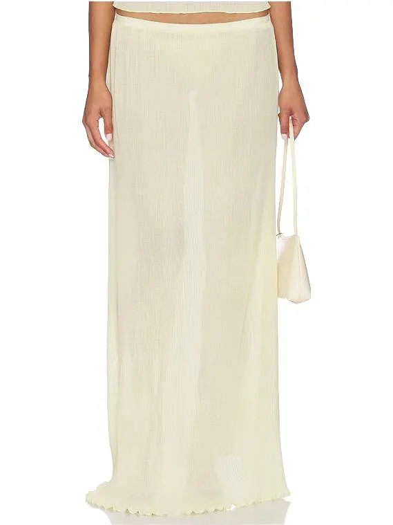 Lioness Ford Maxi Skirt In Yellow - Soft Lemon