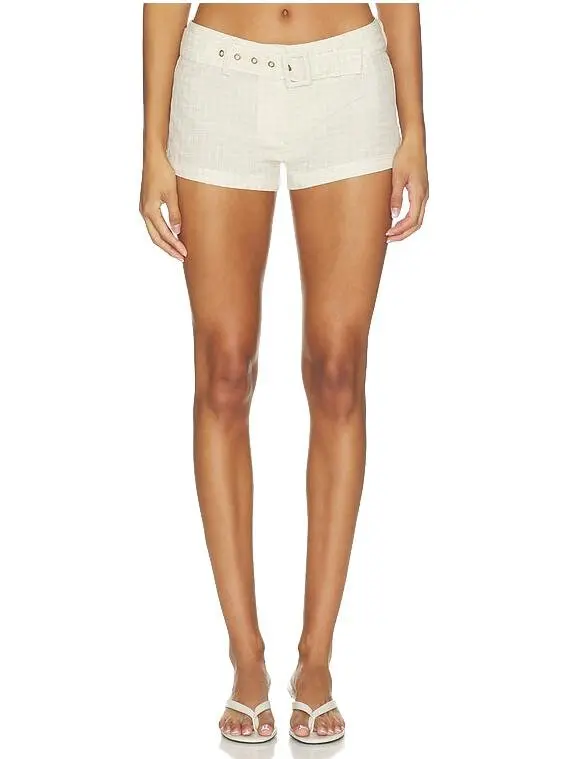 Lioness Afterglow Mini Short - Beige Check