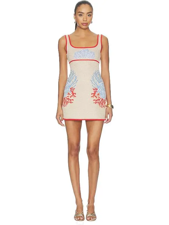 Retrofete Valcra Knit Dress In Cream - Sand Multi