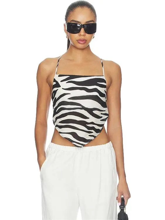 PISTOLA Sinclaire Top In Black & White - Zebra