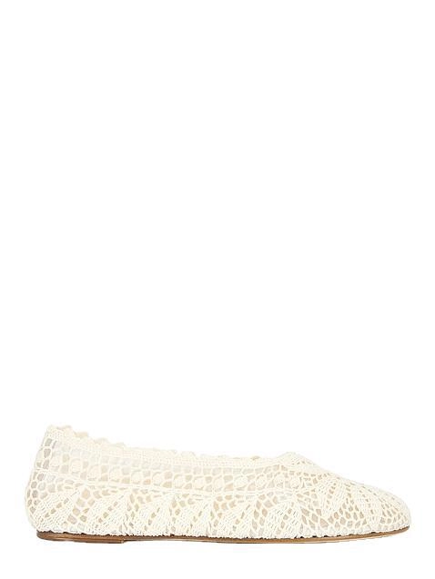 Magda Butrym Crochet Ballet Flats - Cream