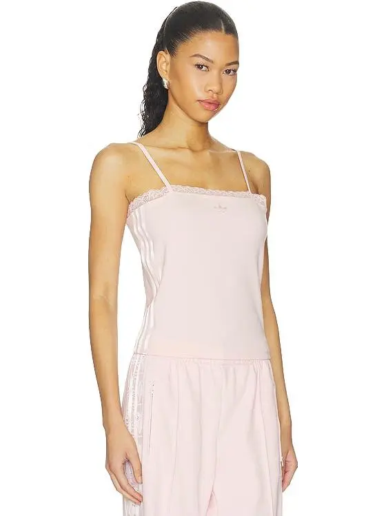 ADIDAS ORIGINALS Lace Trim Tank Top - Sandy Pink