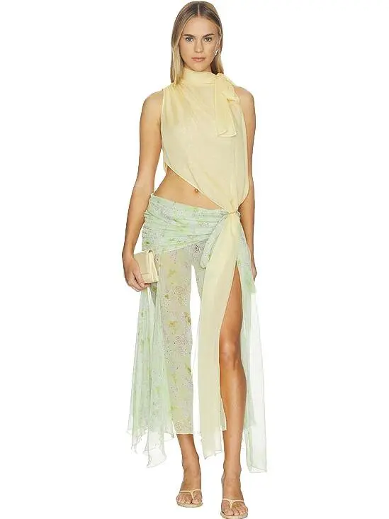 SIEDRES Dalia Two-toned Draped Chiffon Gown - Multi