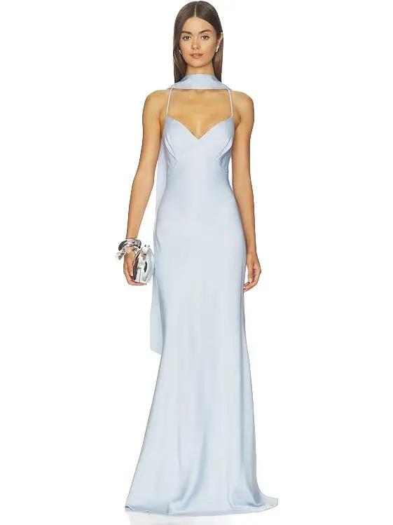 NADINE MERABI Lana Gown - Blue