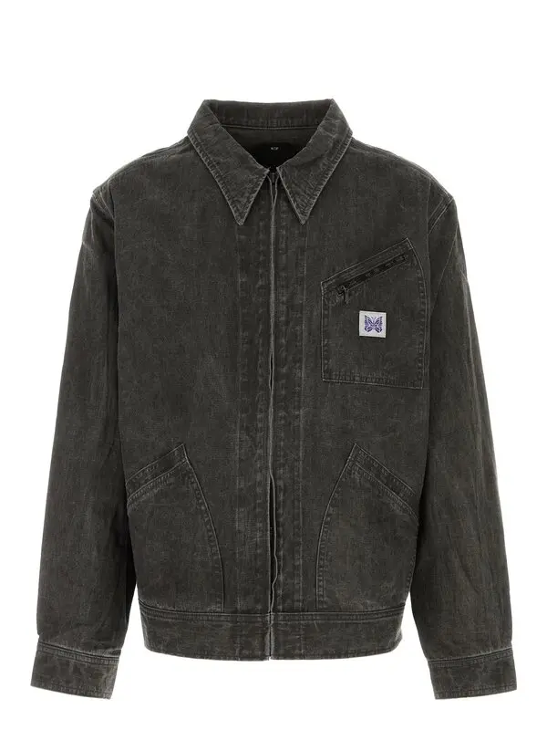 Needles Stonewashed Cotton And Linen Jacket - Black