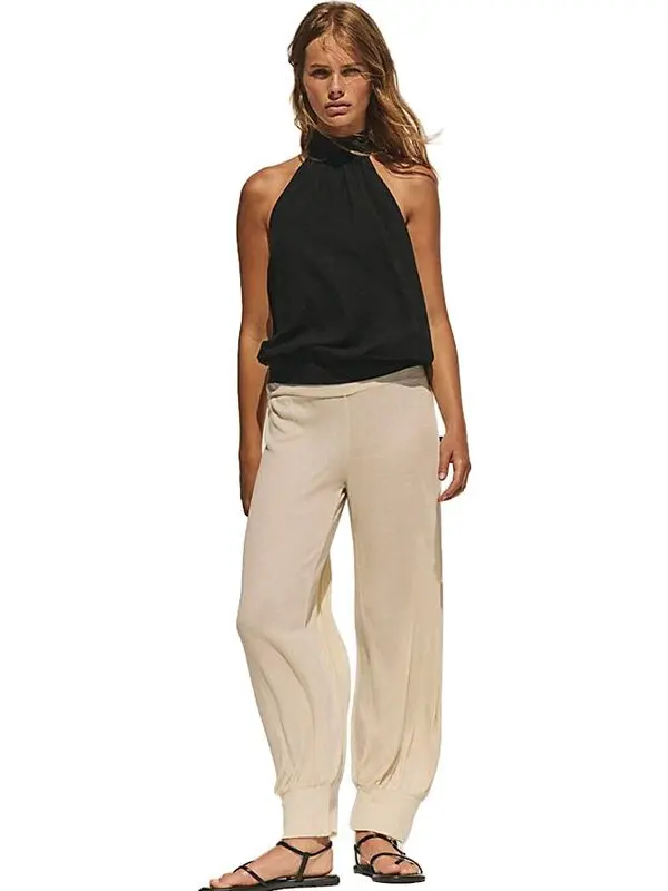 Free People Sandshell Linen Rosie Top - Black