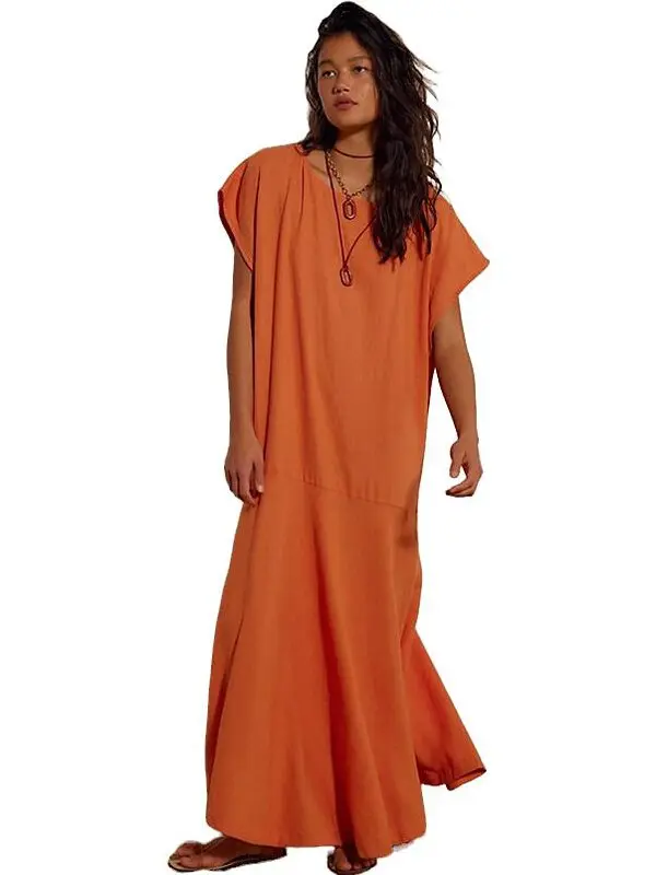 Free People Sandshell Linen Tierney Maxi Dress - Dusted Clay
