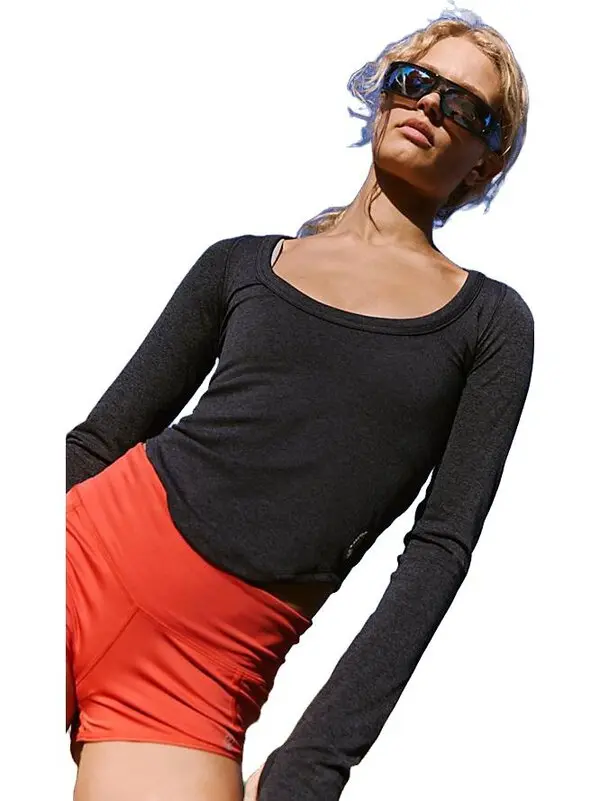 Free People Up Next Scoop Long Sleeve - Black