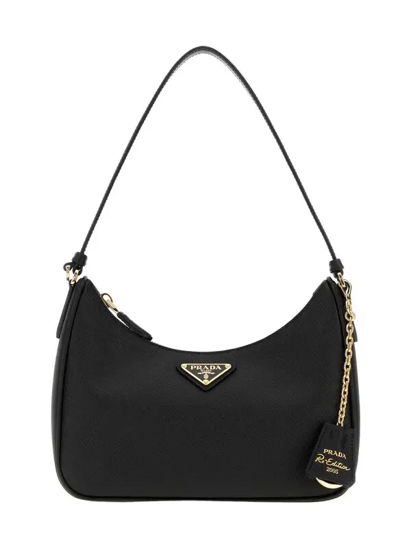 Prada Leather Re-edition 2005 Shoulder Bag - Black
