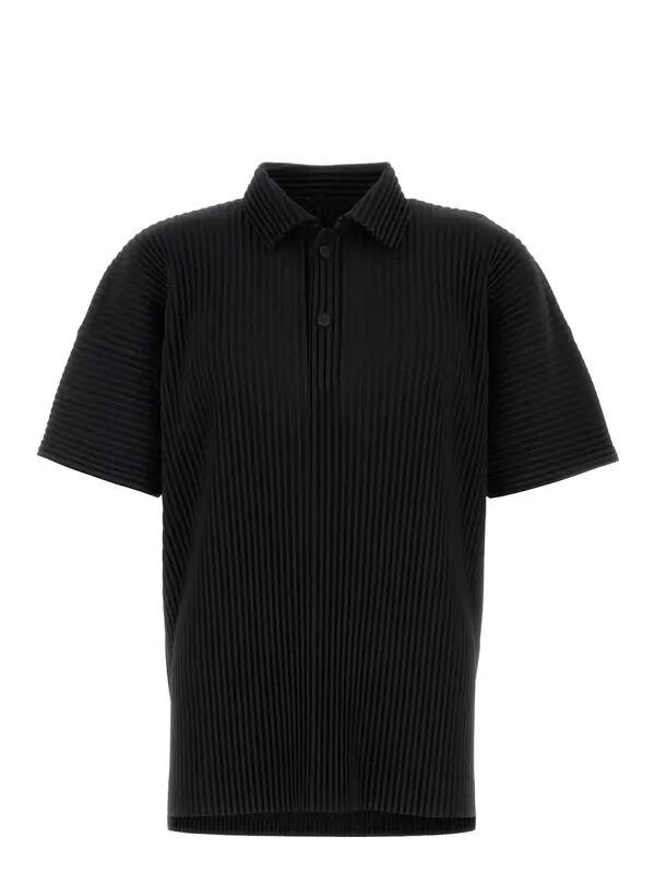 Issey Miyake Black Polyester Polo Shirt - Orange