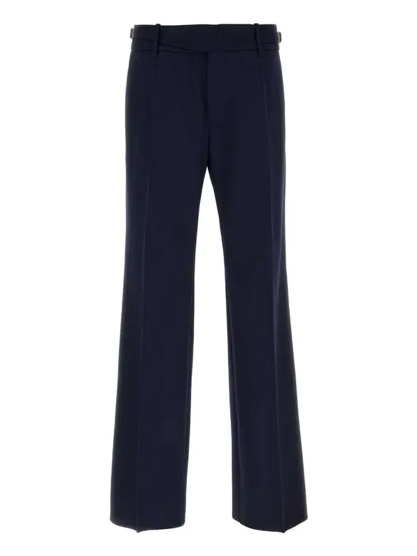 Dolce & Gabbana Navy Wool Trousers - Blue