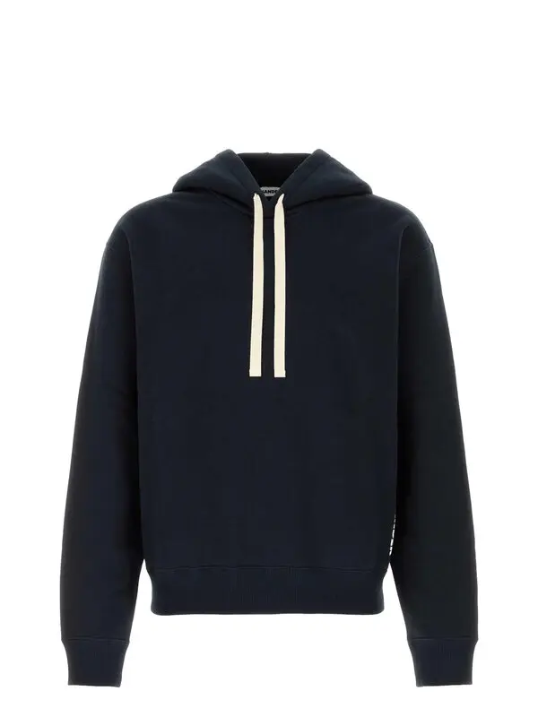 JIL SANDER Cotton Hoodie - Blue