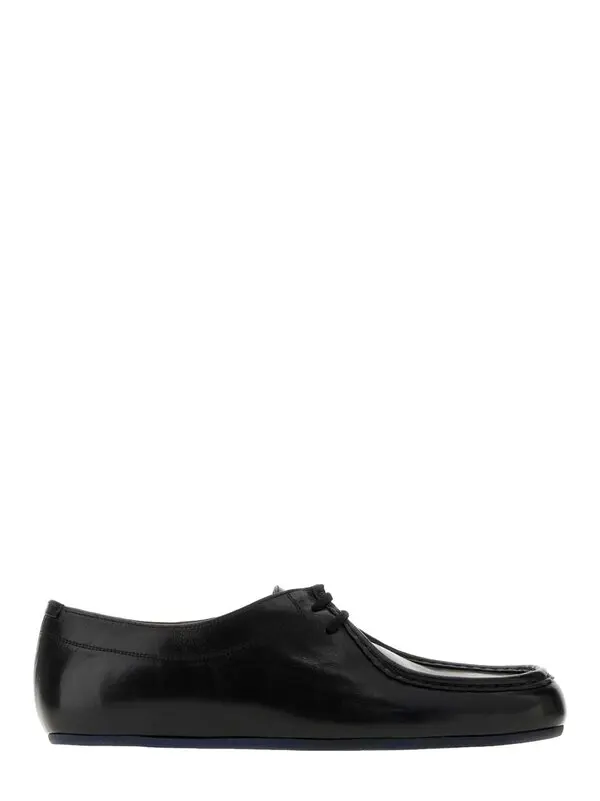 JIL SANDER Leather Hood Lace-up Shoes - Black