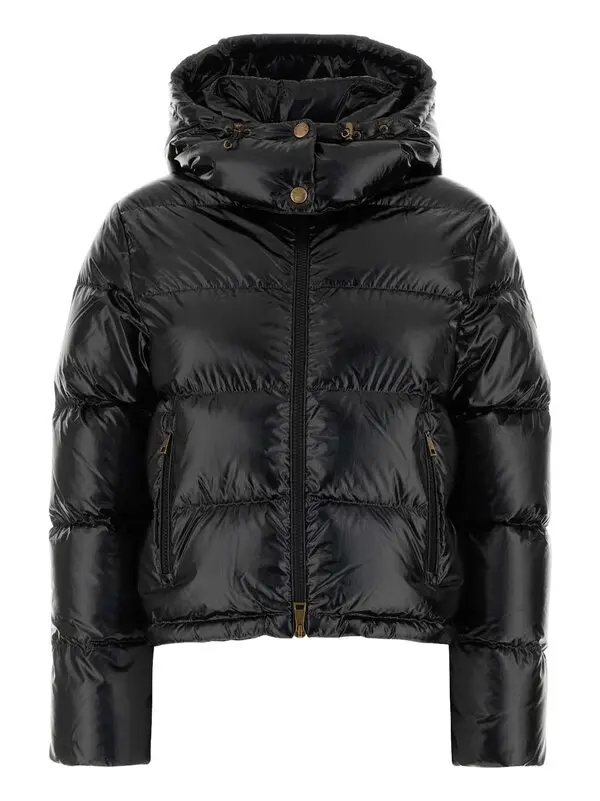 Moncler Nylon Hooded Down Jacket - Black