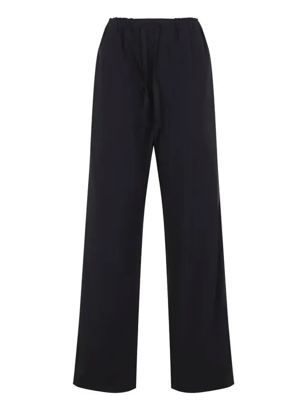 Phoebe Philo Wide-leg Drawstring Technical Cotton Pants - Black