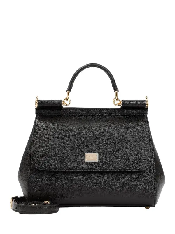 Dolce & Gabbana Saffiano Leather Sicily Bag - Black