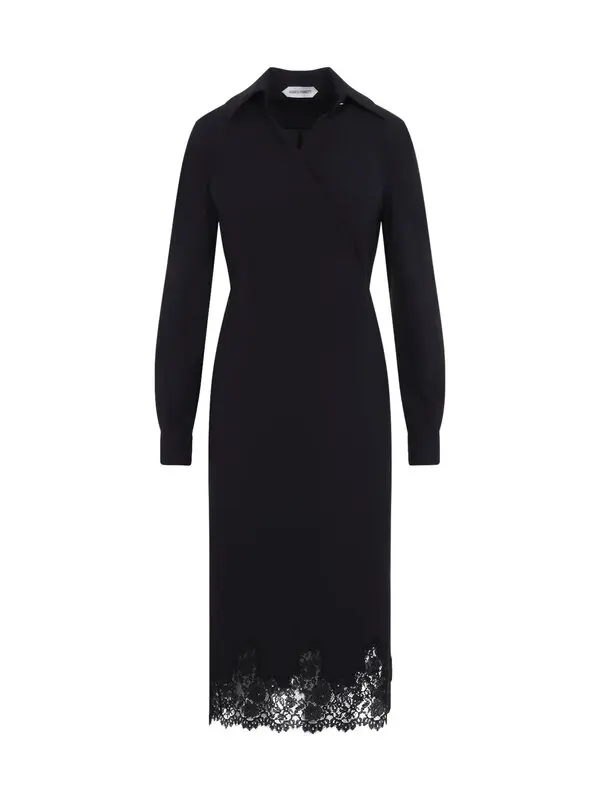 Alberta Ferretti Asymmetrical Midi Dress - Black