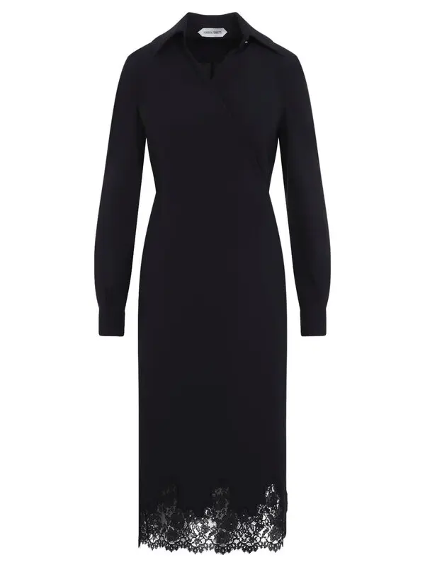 Alberta Ferretti Asymmetrical Midi Dress - Black