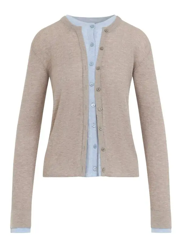 Acne Studios Layered Silk And Wool Blend Cardigan - Multicolor