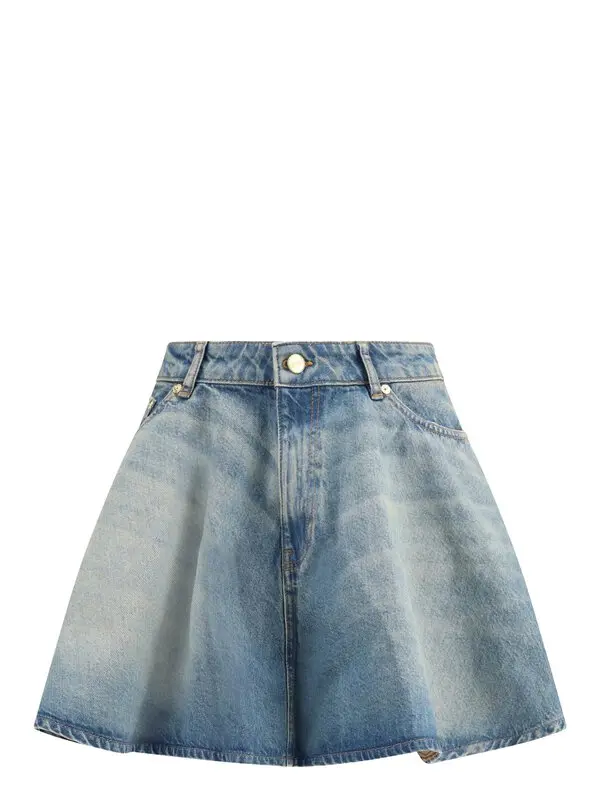 GANNI Denim Miniskirt - Blue