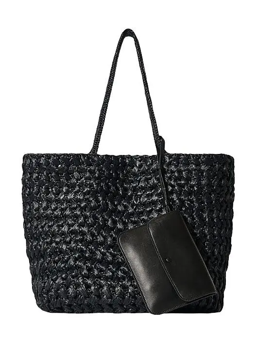 THE ROW Estelle Large Woven Tote Bag - Black Ans
