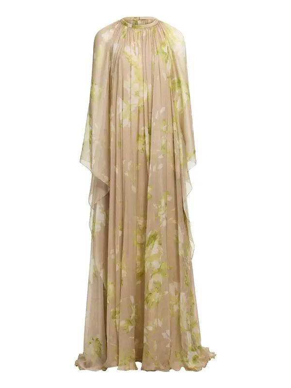 Elie Saab Silk-chiffon Caftan - Floral