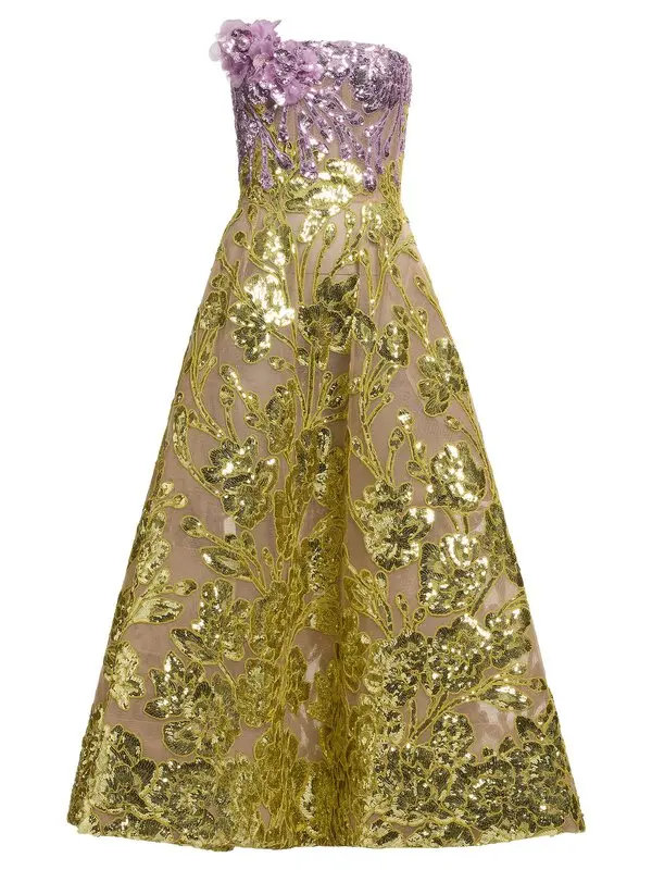 Elie Saab Embroidered Sequined Gown - Multi